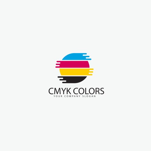 Icon cmyk ink logo isolated on white background Vector Image
