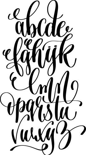 Calligraphy lettering script font s set hand Vector Image