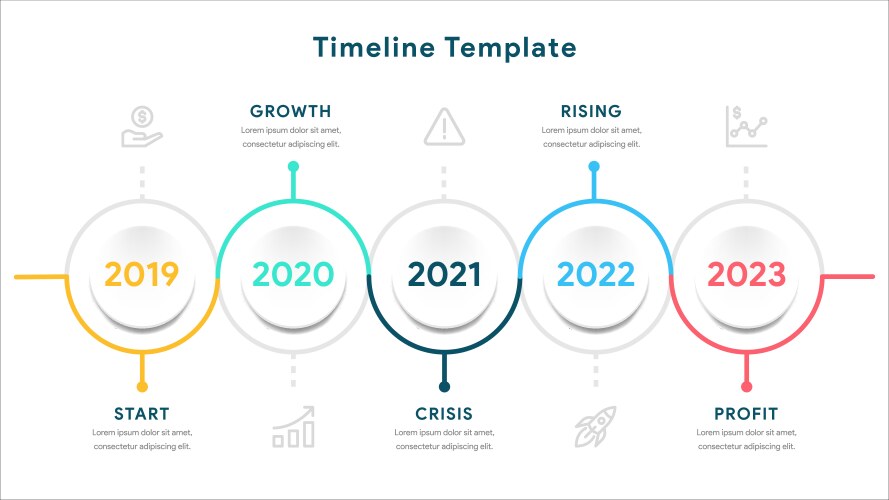 Infographic 12 months timeline with modern icons Vector Image