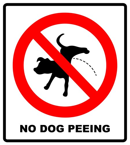 No peeing on floor sign do not pee outside Vector Image