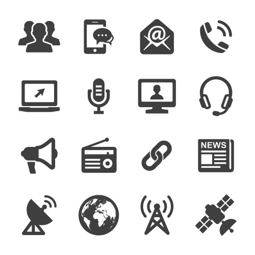 Contact and communication icon set Royalty Free Vector Image