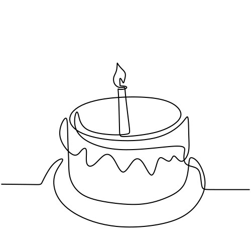 Happy birthday continuous line drawing Royalty Free Vector