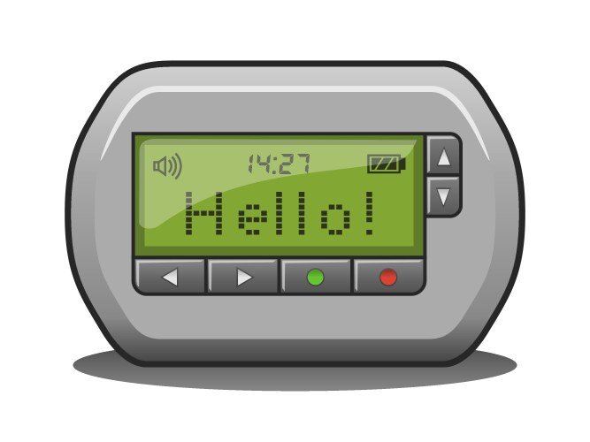 Cartoon pager device Royalty Free Vector Image