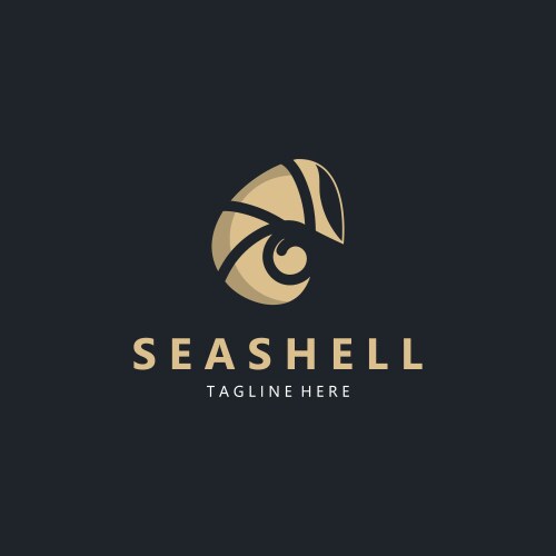 Seashell logo ocean animals premium quality Vector Image
