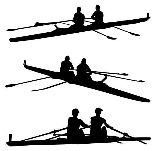 Rowing silhouette Royalty Free Vector Image - VectorStock