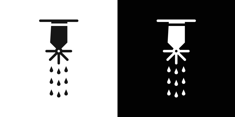 Fire sprinkler icon line art logo set Royalty Free Vector