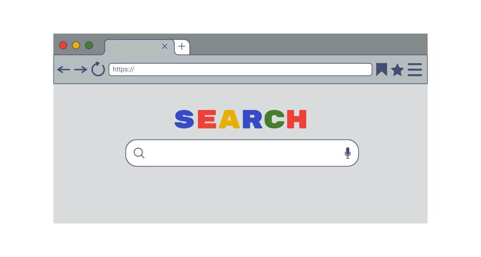 Search bar template internet browser engine Vector Image