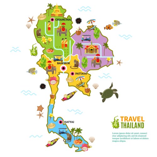 Thailand detail landmarks Royalty Free Vector Image
