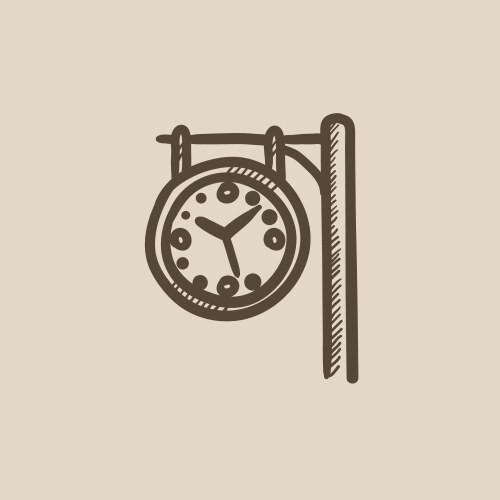 Train station clock sign symbol isolated on white Vector Image