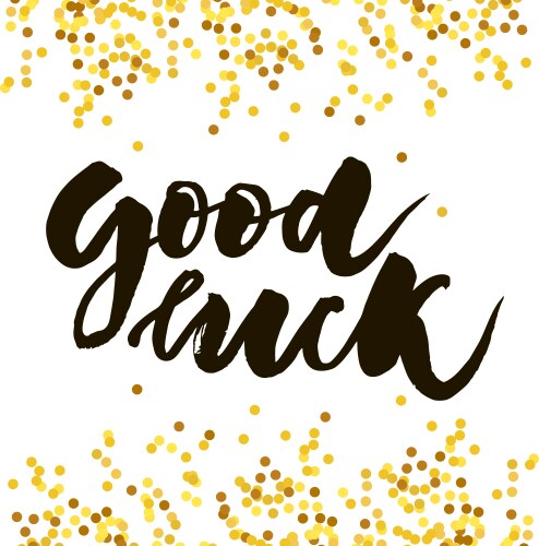 Good luck paper greeting card design Royalty Free Vector