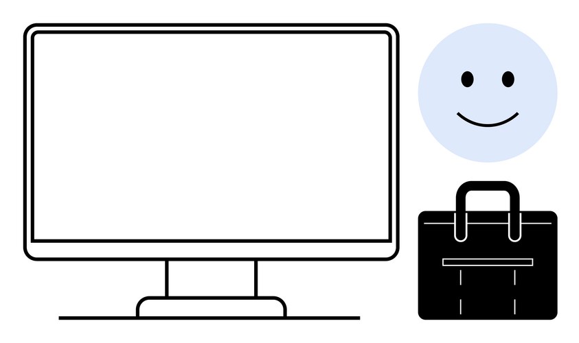 Emoticons Smiley Face Hitting Computer