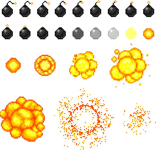 Bomb Pixel Art Vector Images (over 470)
