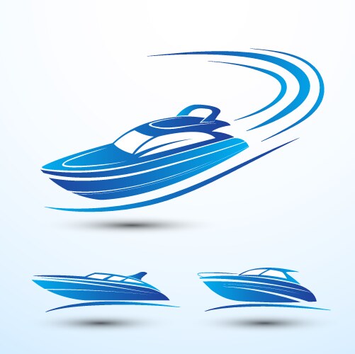 Shark on speed boat with ocean wave Royalty Free Vector