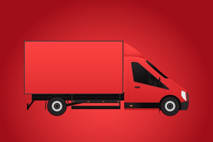 Truck with container van lorry Royalty Free Vector Image