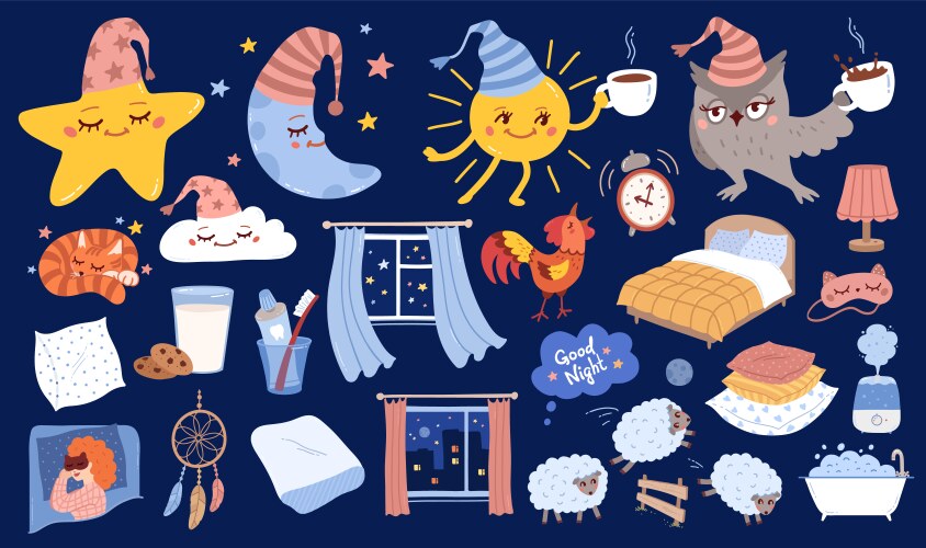 Good Night Cartoon Vector Images (over 6,500)