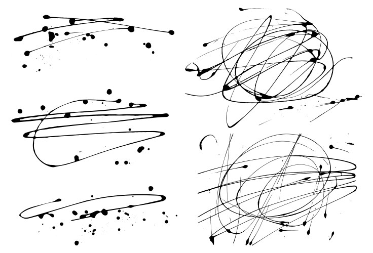 Hand drawn scribble line shapes set doodle Vector Image