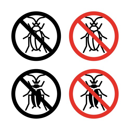No parasitic insects sign icon set forbidden Vector Image