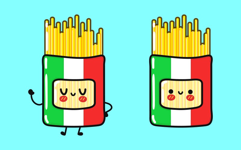 Pack spaghetti character outline cartoon Vector Image