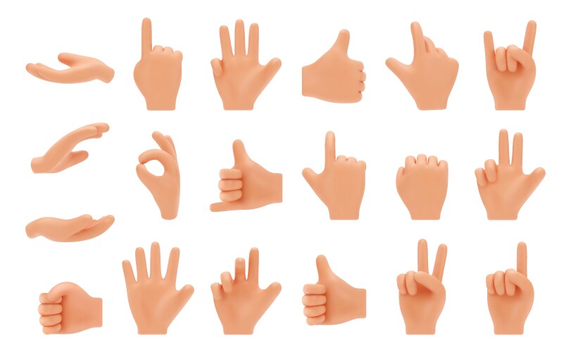 Gesturing hands hand with counting gestures Vector Image