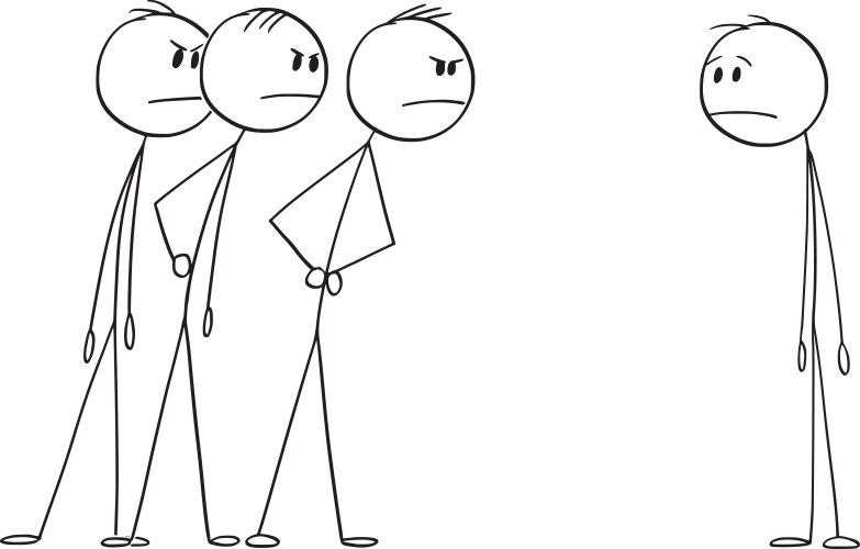 Cartoon man or business leader hypnotize group Vector Image