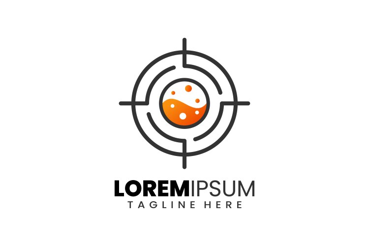 Unique shoot target goal with orange liquid logo Vector Image