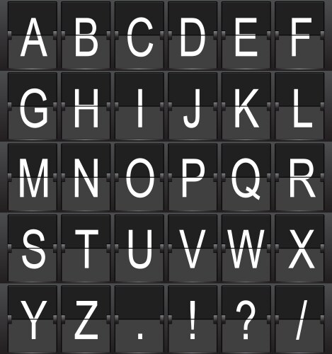 Alphabet ticker board Royalty Free Vector Image
