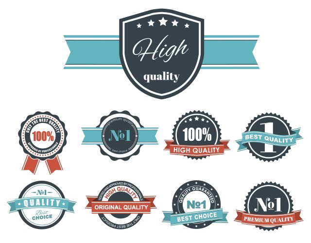 Quality and guarantee labels Royalty Free Vector Image