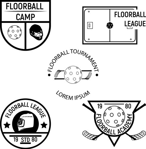 Floorball logo for the team and cup Royalty Free Vector
