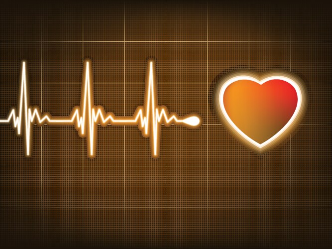 Neon glowing lines heartbeat concept lifeline Vector Image