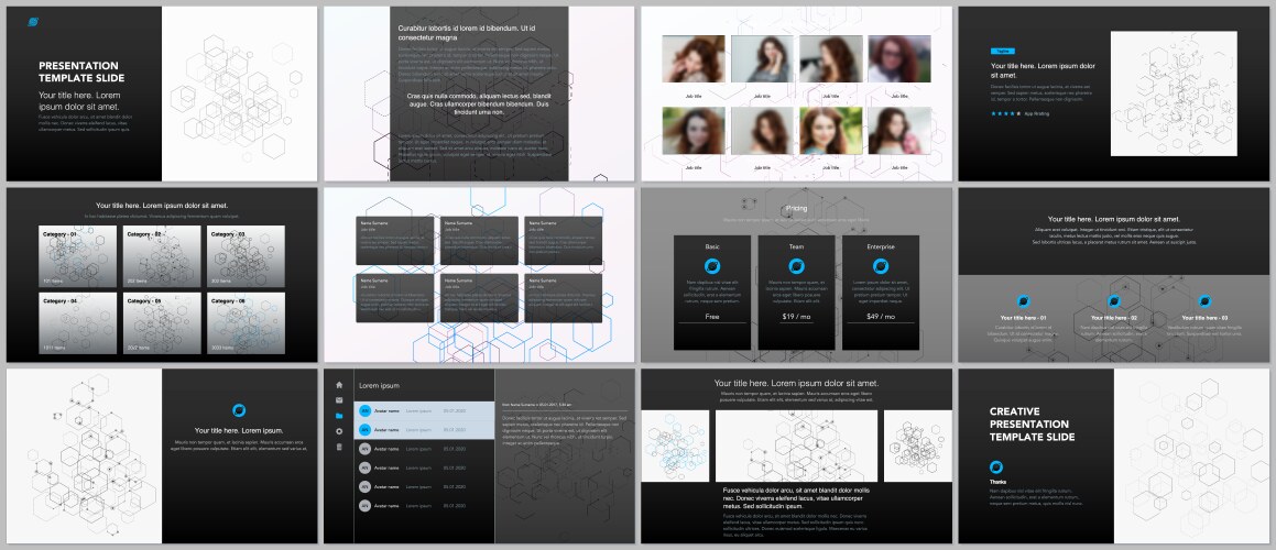 Template of white slides for presentations Vector Image