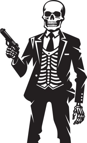 Skeletal sharpshooters skeleton with firearms Vector Image