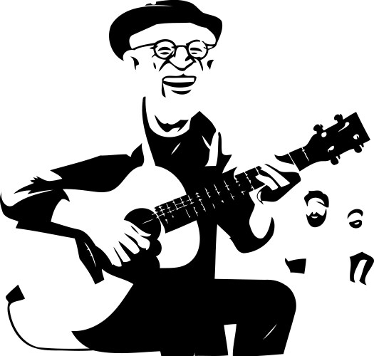 Guitar player of a man playing guitar Royalty Free Vector Guitar player of a man playing guitar Royalty Free Vector