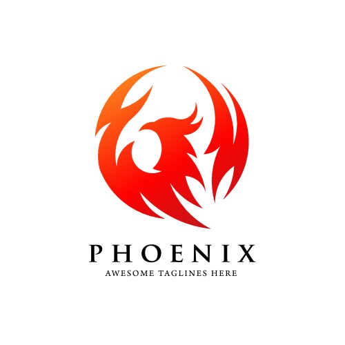 Phoenix bird abstract logo Royalty Free Vector Image