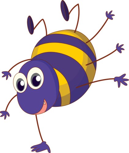 Smiling purple halloween spider cartoon character Vector Image