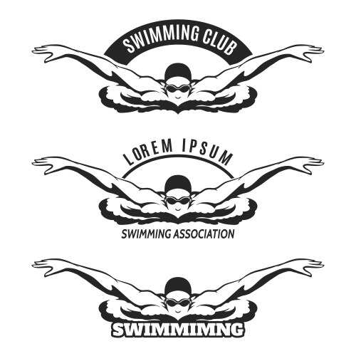 Swimming sport male swimmer action cartoon Vector Image