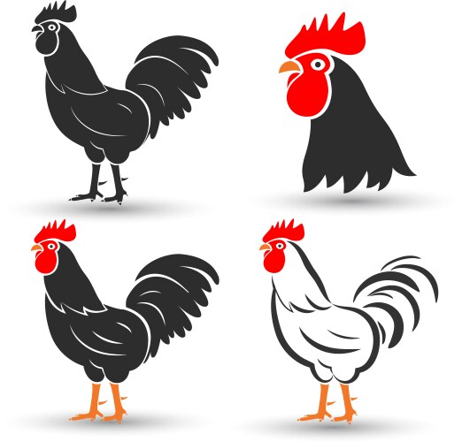 Chicken and fish farm logo design Royalty Free Vector Image