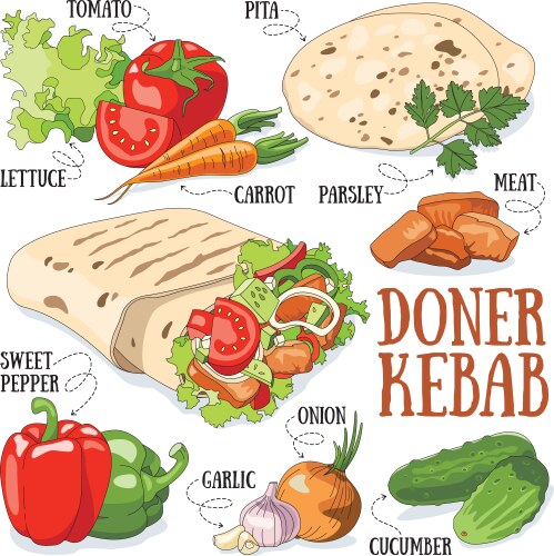 Kofta kebab Royalty Free Vector Image - VectorStock