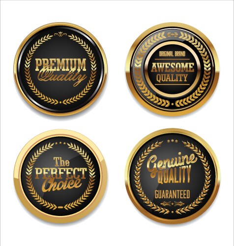 Set of quality badges and labels design elements Vector Image