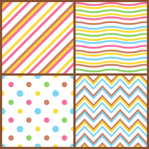 Easter colors tartan and gingham plaid patterns Vector Image