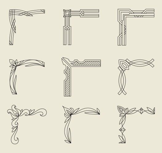 Corners design elements vintage frame Royalty Free Vector