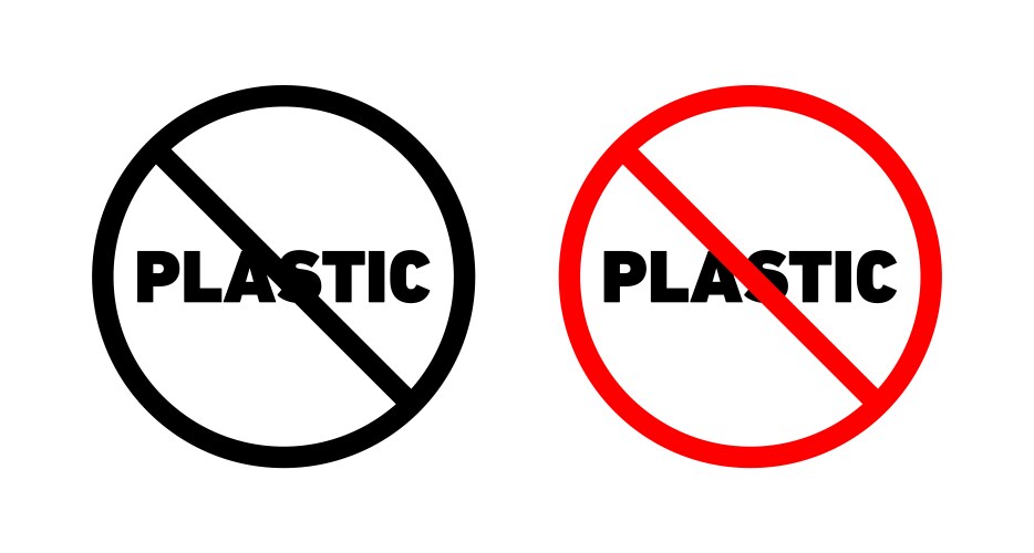 No plastic sign icon set advisory against Vector Image
