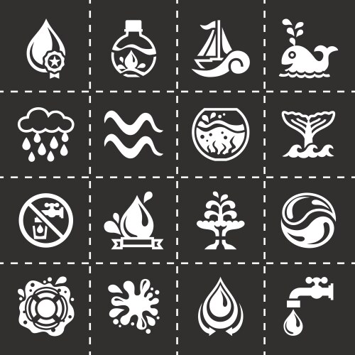 Military icons symbol set on green Royalty Free Vector Image