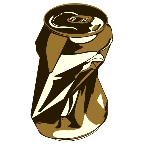 Broken aluminum red drink can concept Royalty Free Vector