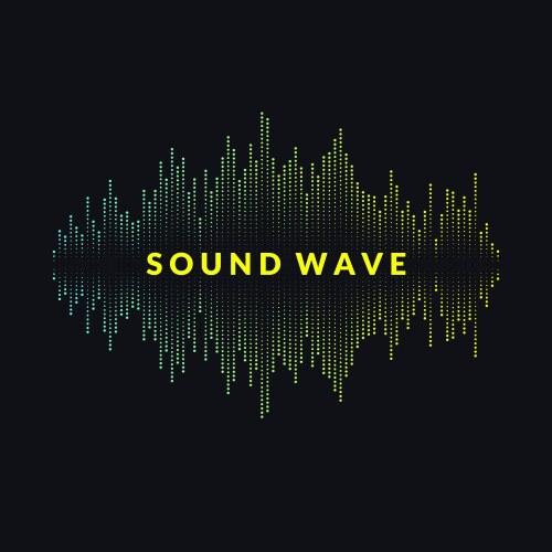 Colorful sound waves on black background set Vector Image