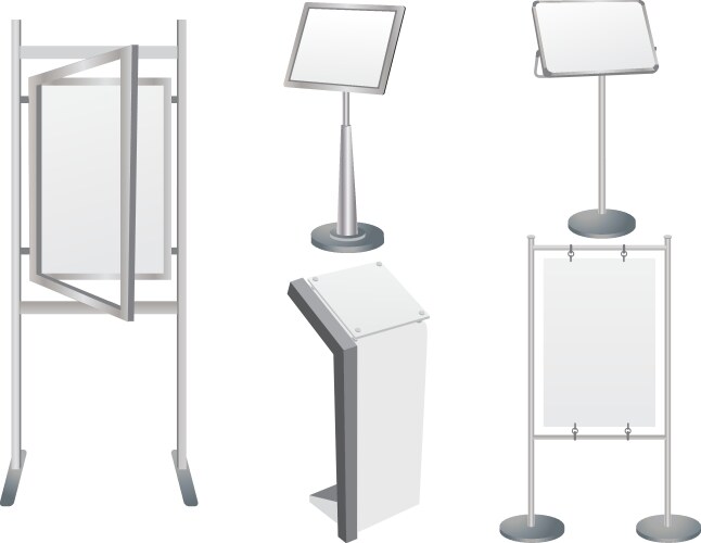 Advertising exhibition banner stands display line Vector Image