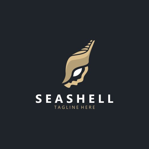 Seashell logo ocean animals premium quality Vector Image