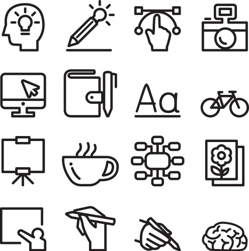Writing icons set Royalty Free Vector Image - VectorStock