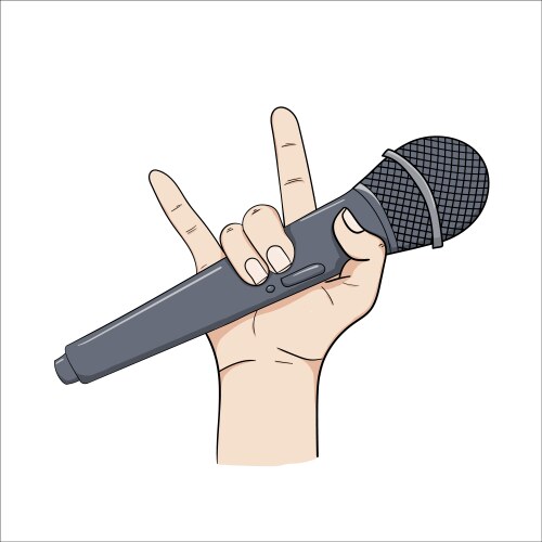 Cartoon doodle microphone Royalty Free Vector Image