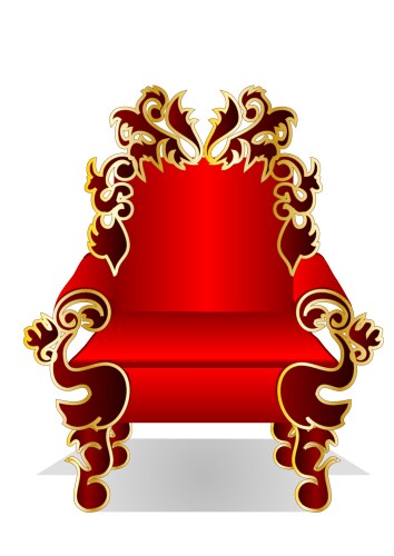 Realistic royal throne luxurious red chair Vector Image