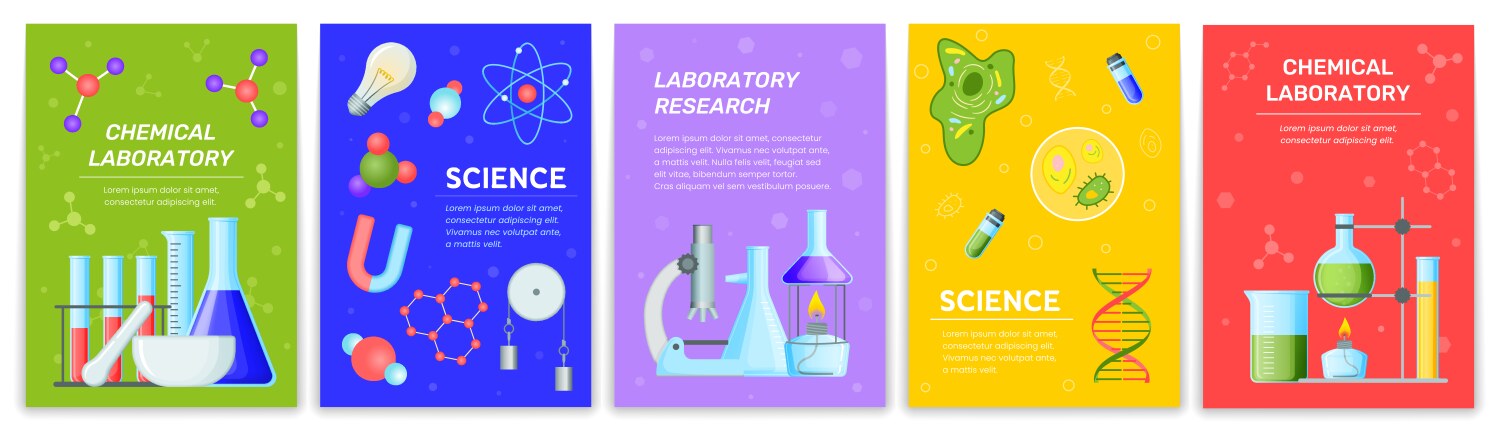 Science poster design with laboratory supplies Vector Image
